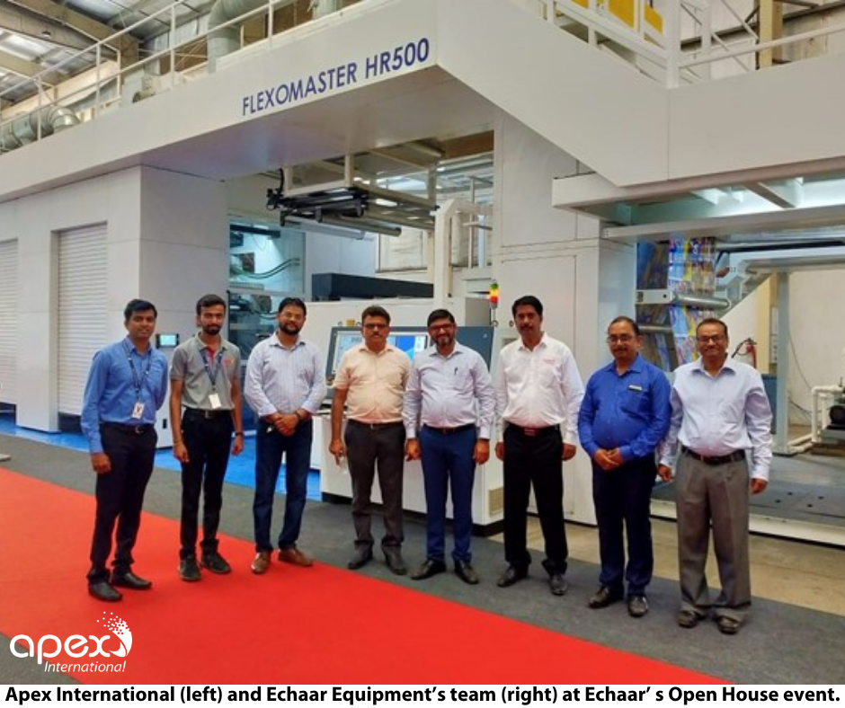 Echaar Equipments launches CI Flexo press with Apex GTT Anilox Sleeves
